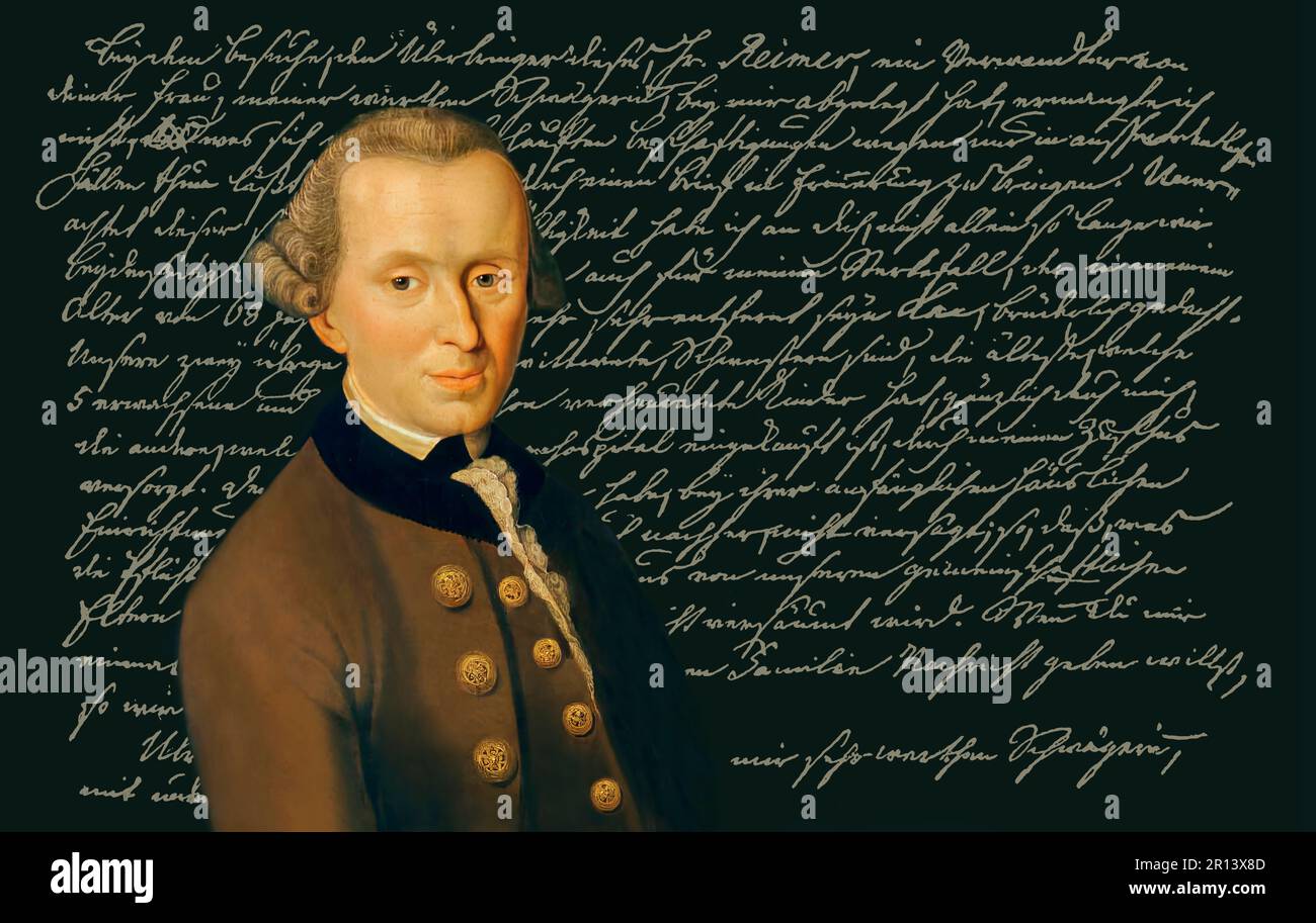 Immanuel Kant, 1724 - 1804, German philosopher of the Enlightenment, digital edited according to ...