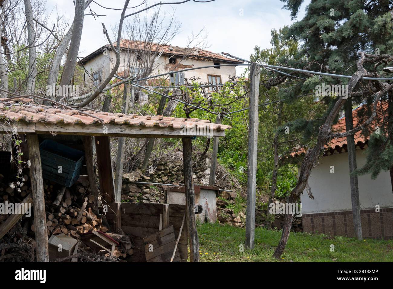 Panorama of Village of Dolene at Ograzhden Mountain, Blagoevgrad Region ...