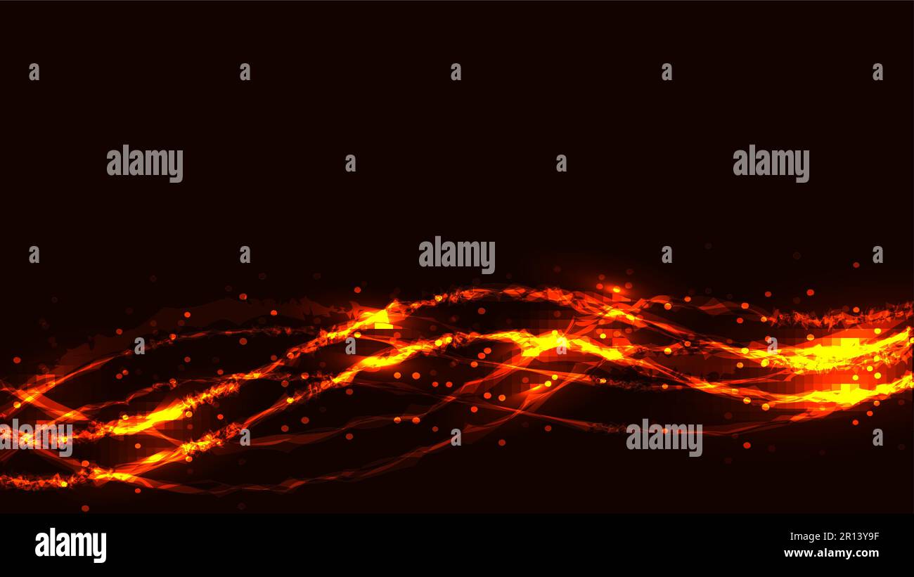 Abstract red energy glowing bright fire colored mottled neon burning ...