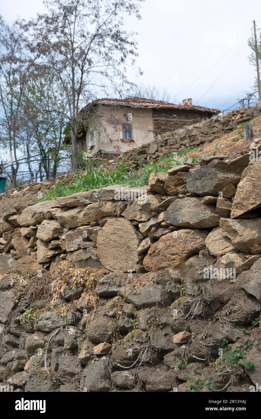 Panorama of Village of Dolene at Ograzhden Mountain, Blagoevgrad Region ...