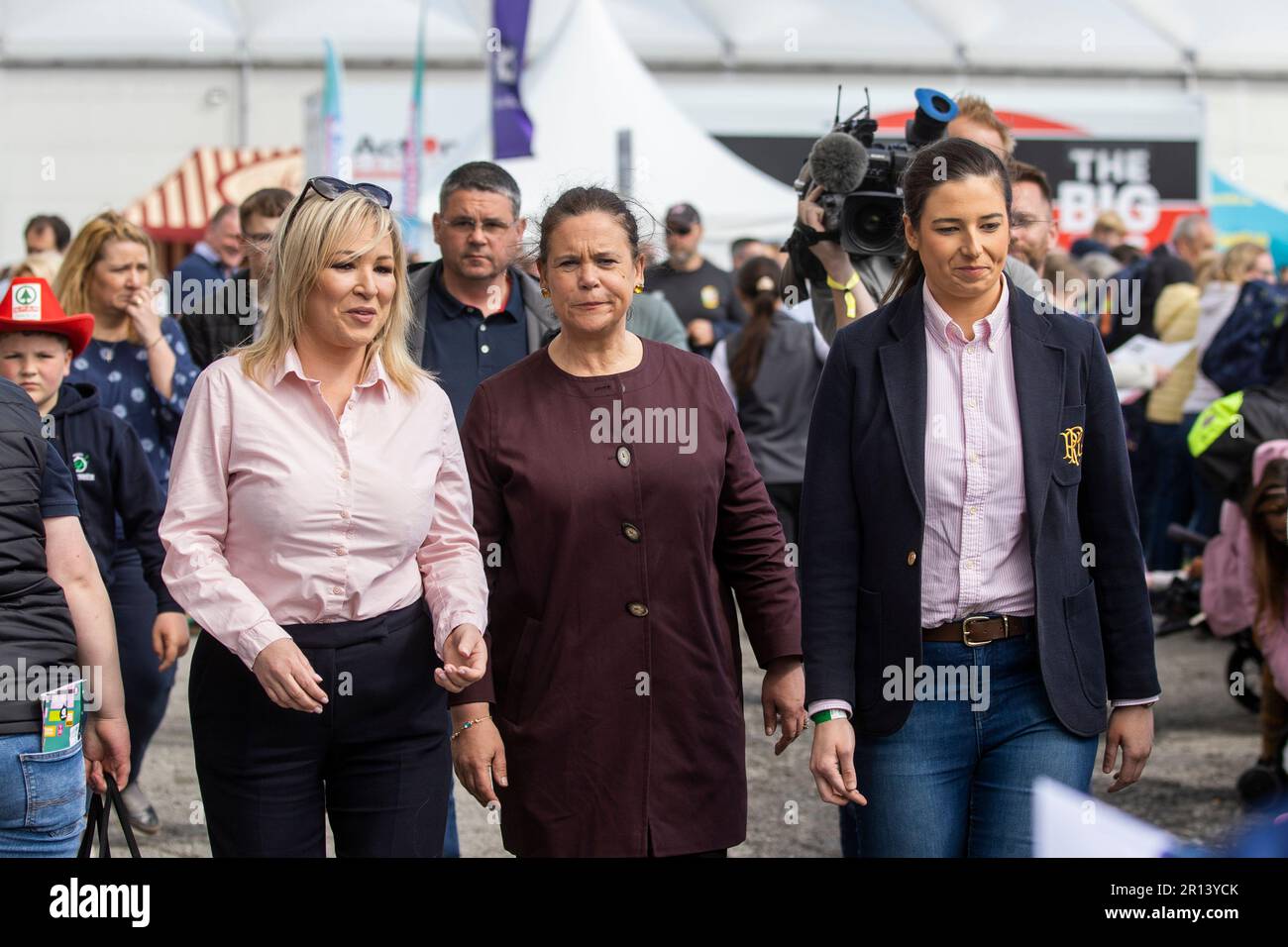 (from left) Sinn Fein Vice President Michelle O'Neill, President Mary ...