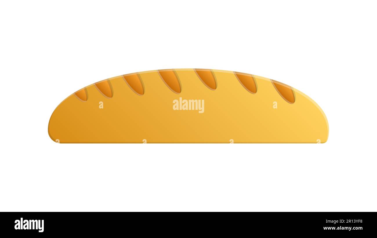 loaf on a white plate with a crust from the oven. vector illustration ...