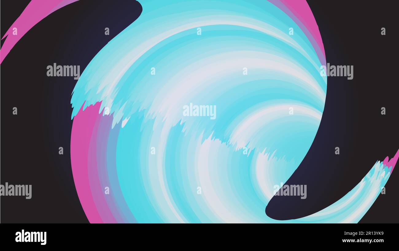 Abstract blue and violet rounded twisted circular cosmic rainbow ...