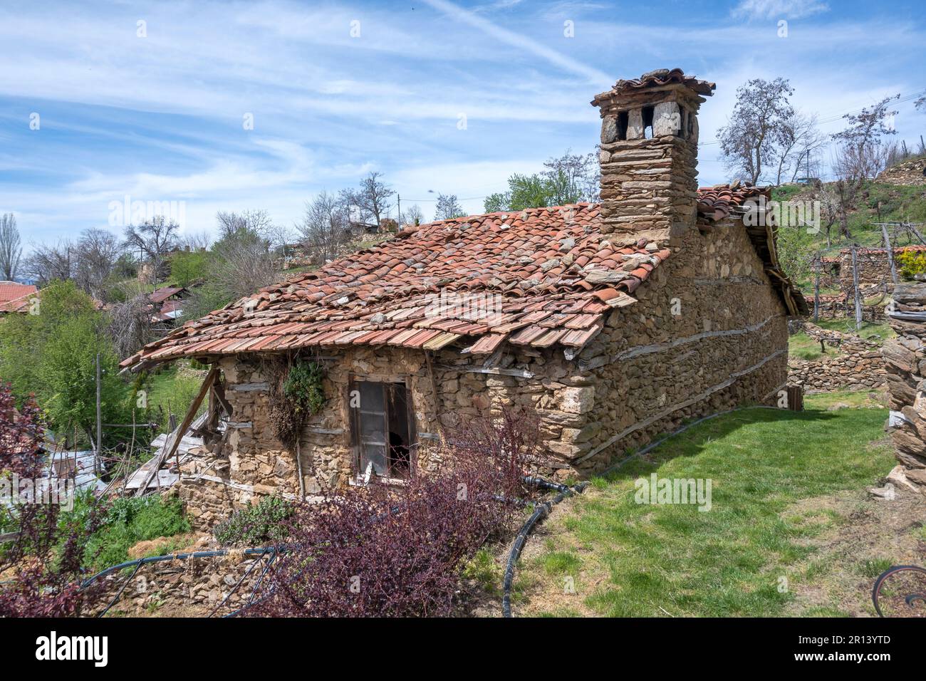 Panorama of Village of Dolene at Ograzhden Mountain, Blagoevgrad Region ...