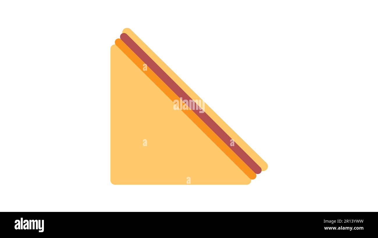 white bread sandwich with filling, white background, vector ...