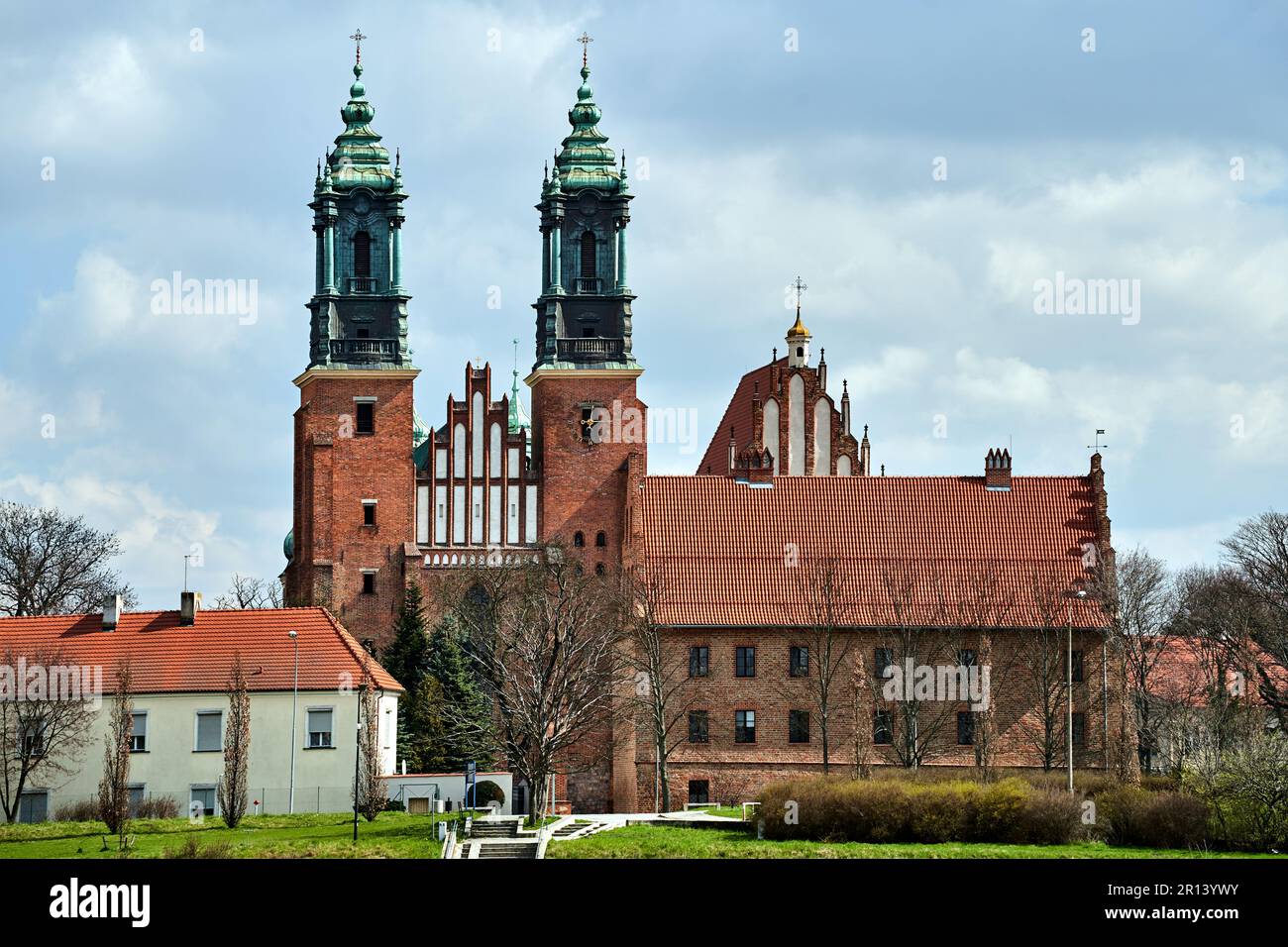 Historic buildings and towers of the gothic cathedral in the city of ...