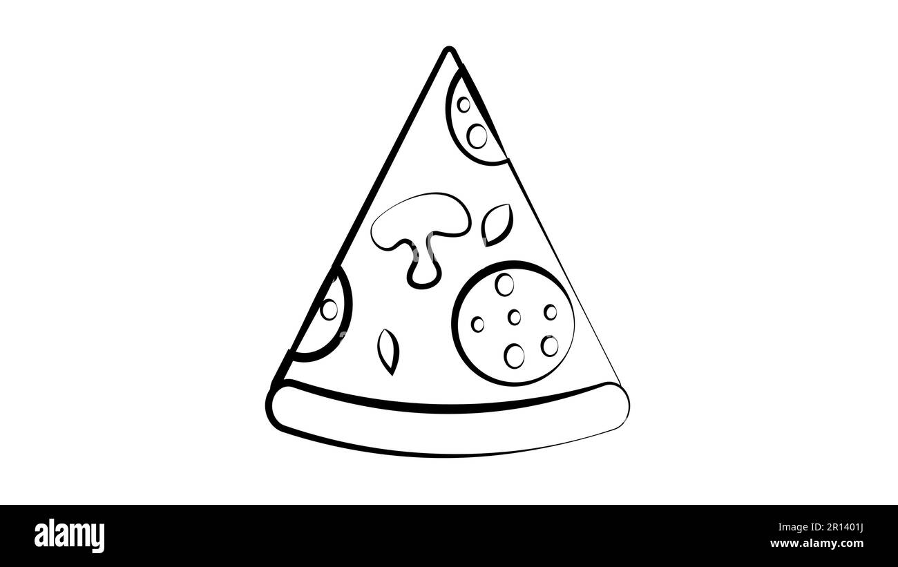 Italian Pizza hand drawn illustration. Pizza slice. Packaging design ...
