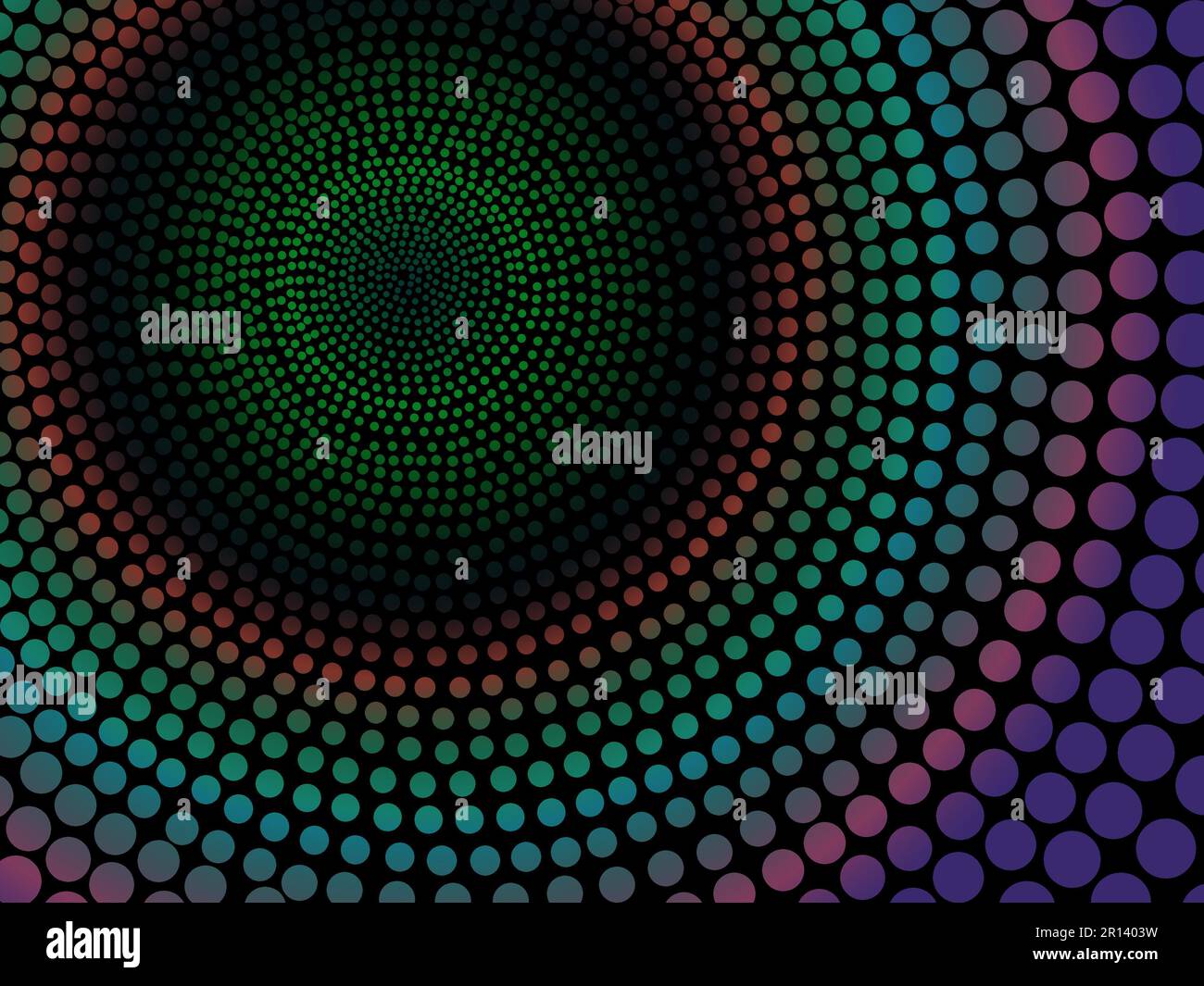 Abstract artwork design of a dark palette rainbow colored circle ...