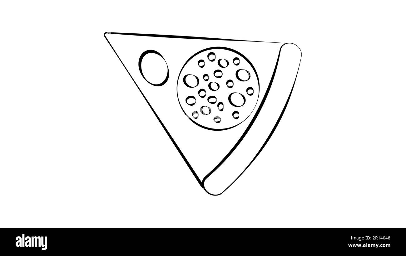 Triangle pizza slice with fresh vegetables and crispy crust. Tasty fast ...