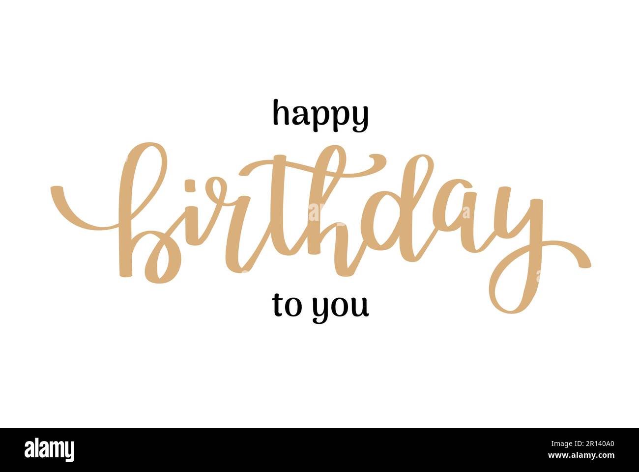 Happy birthday calligraphy. Elegant hand drawn lettering, vector ...