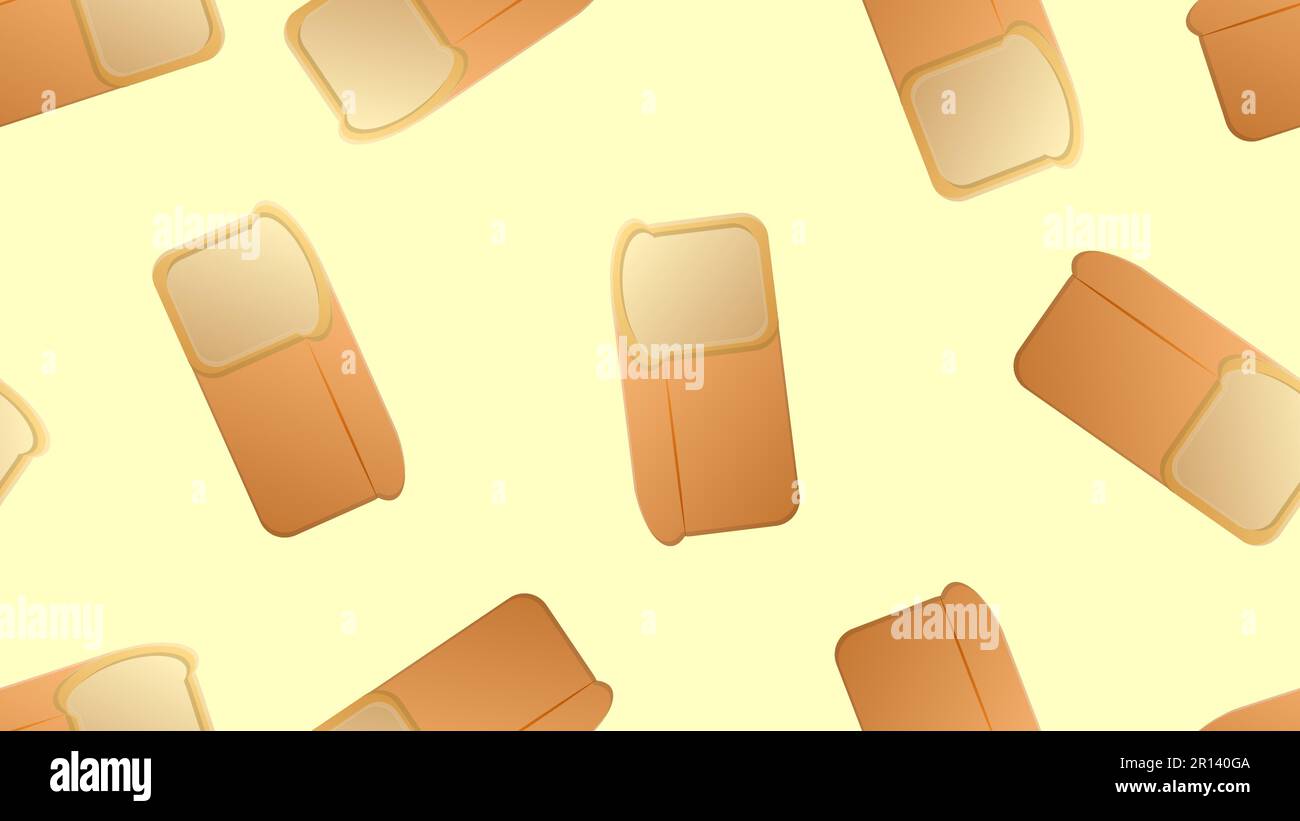 bread on a yellow background. vector illustration, pattern. loaf of ...