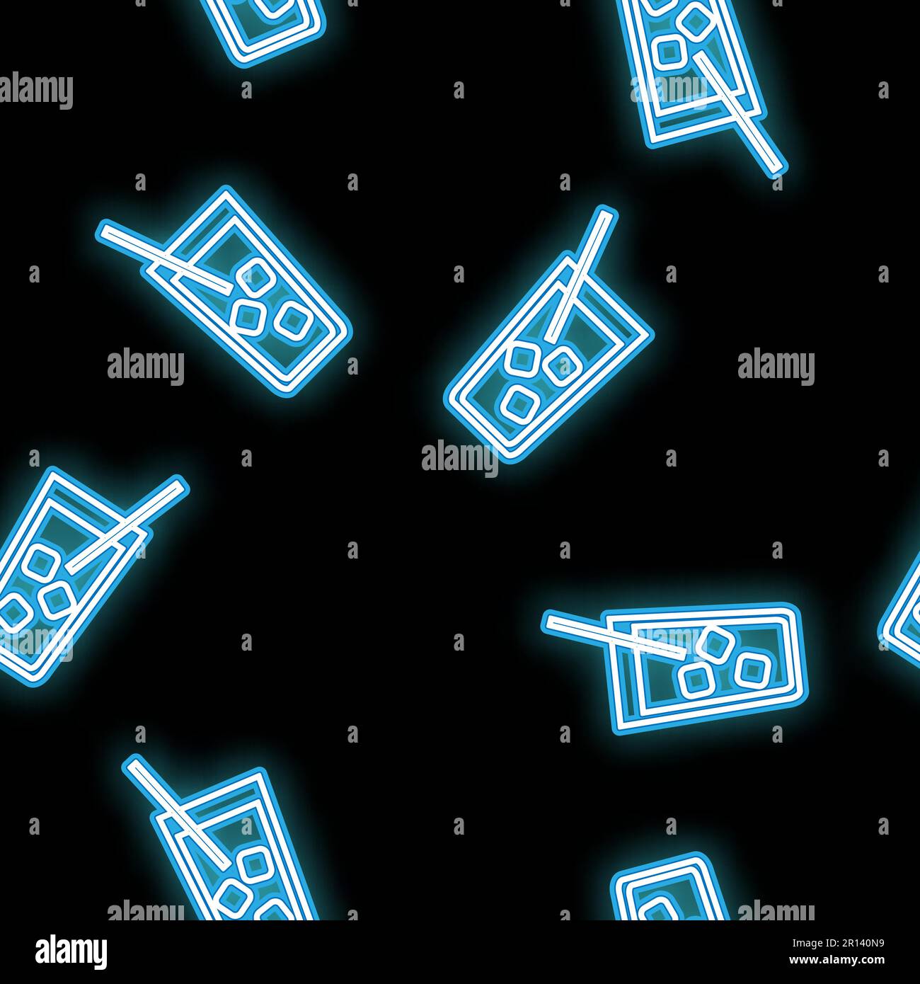 Seamless pattern, texture abstract neon bright glowing glowing blue ...