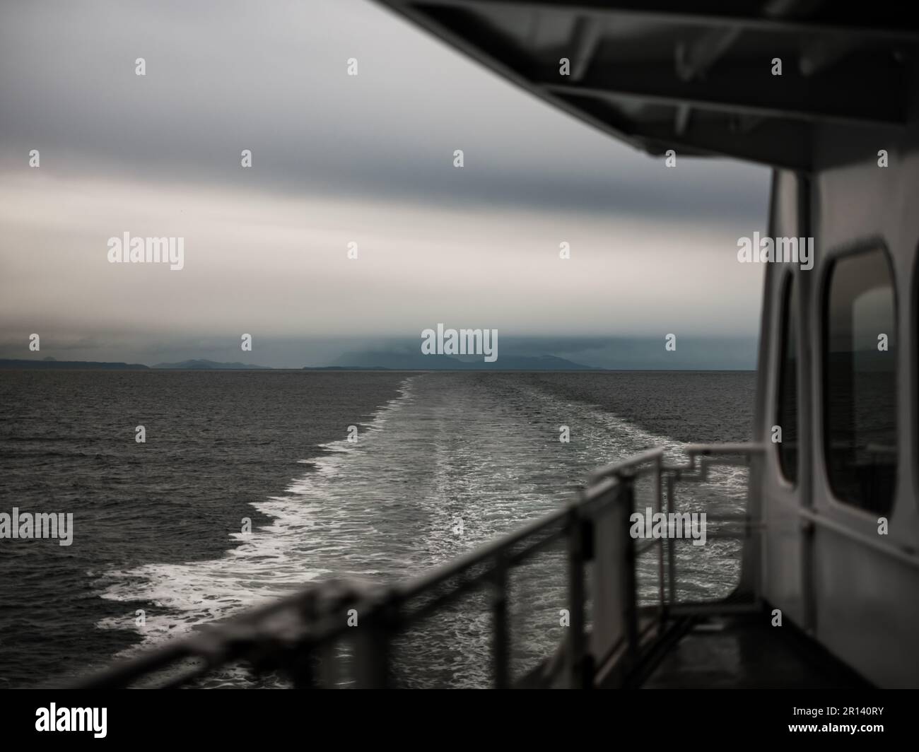 The view from the deck of a BC Ferries passenger ferry as it makes its ...