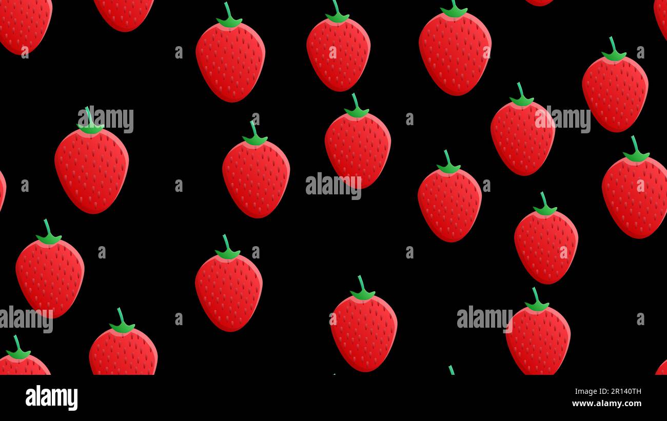 Strawberry seamless pattern isolated on pink background. Random ...