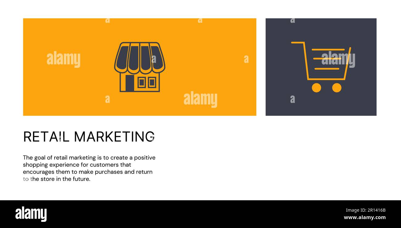 Retail Marketing Banner on Orange and Dark Background. Stylish ...