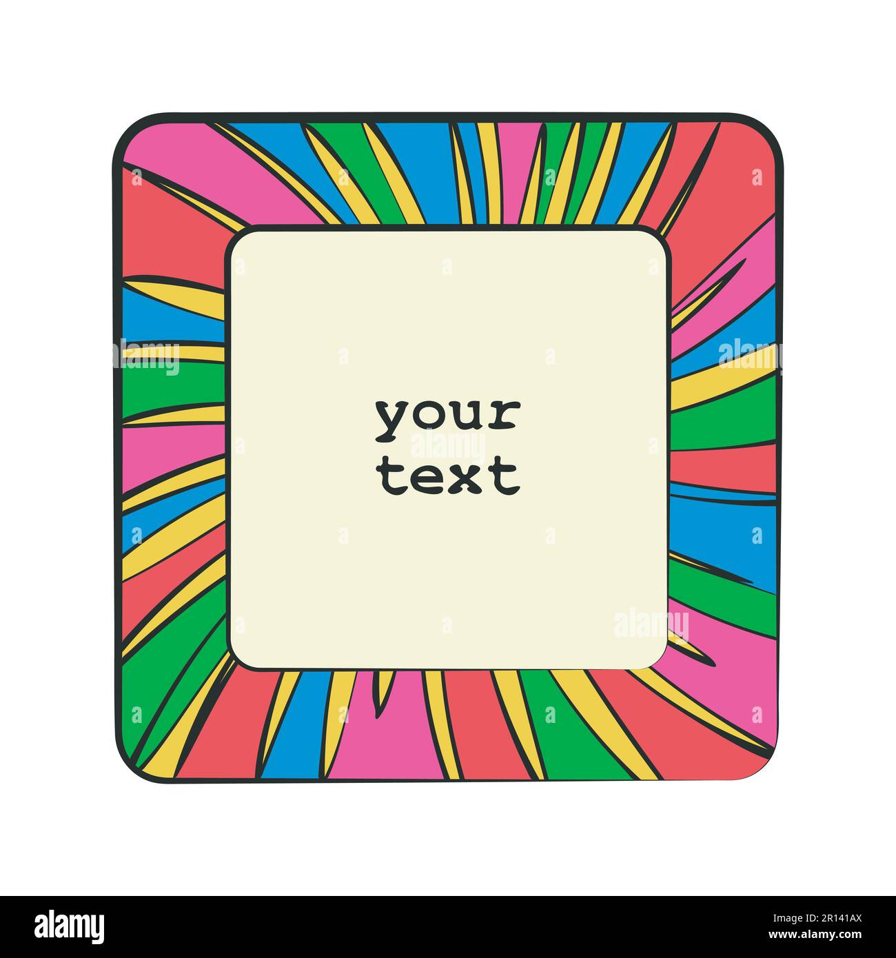 Square shape Frame illustration. Hand drawn paint brush line strokes ...