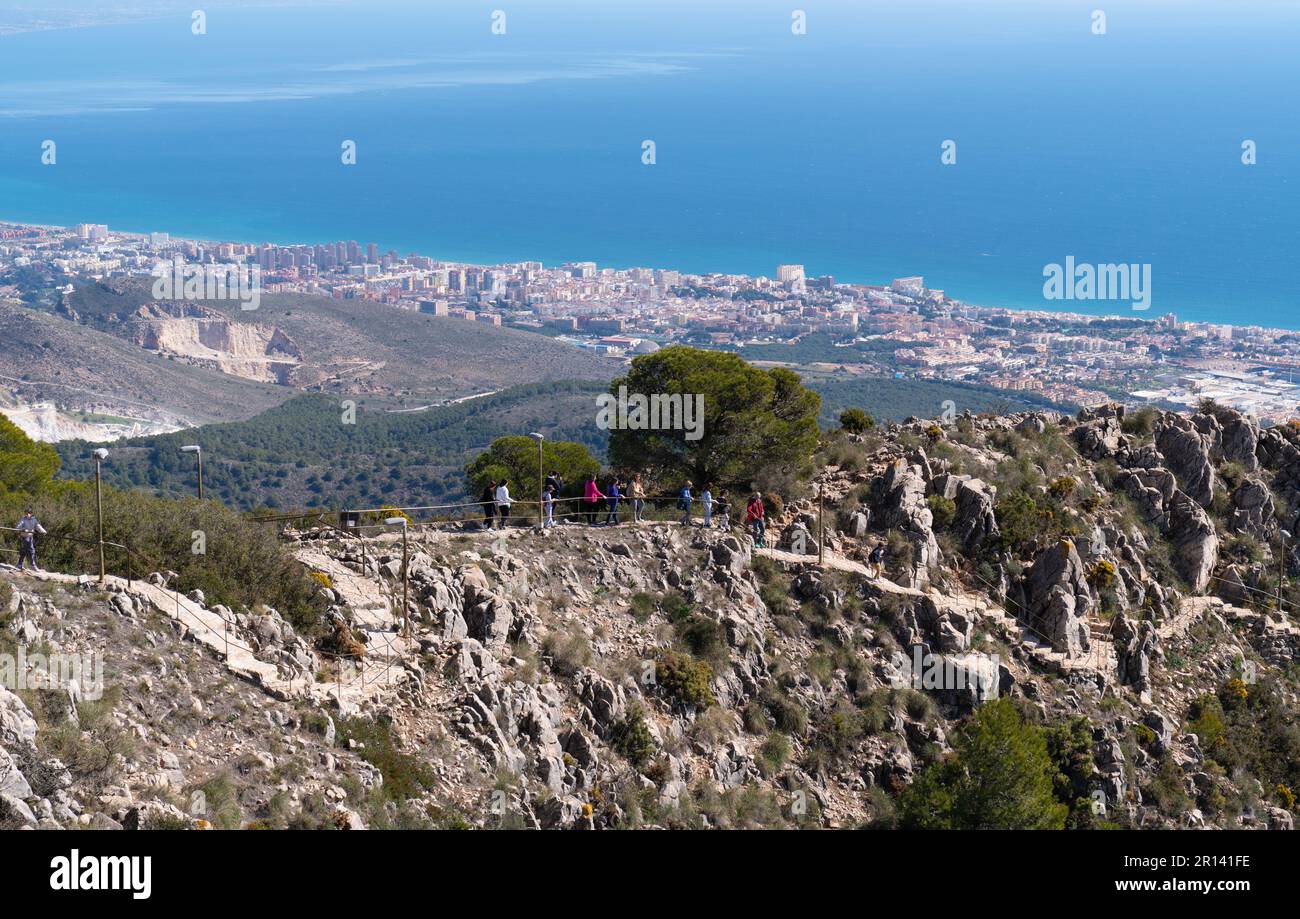 Tourists Benalmadena cable car tourist attraction Monte Calamorro ...