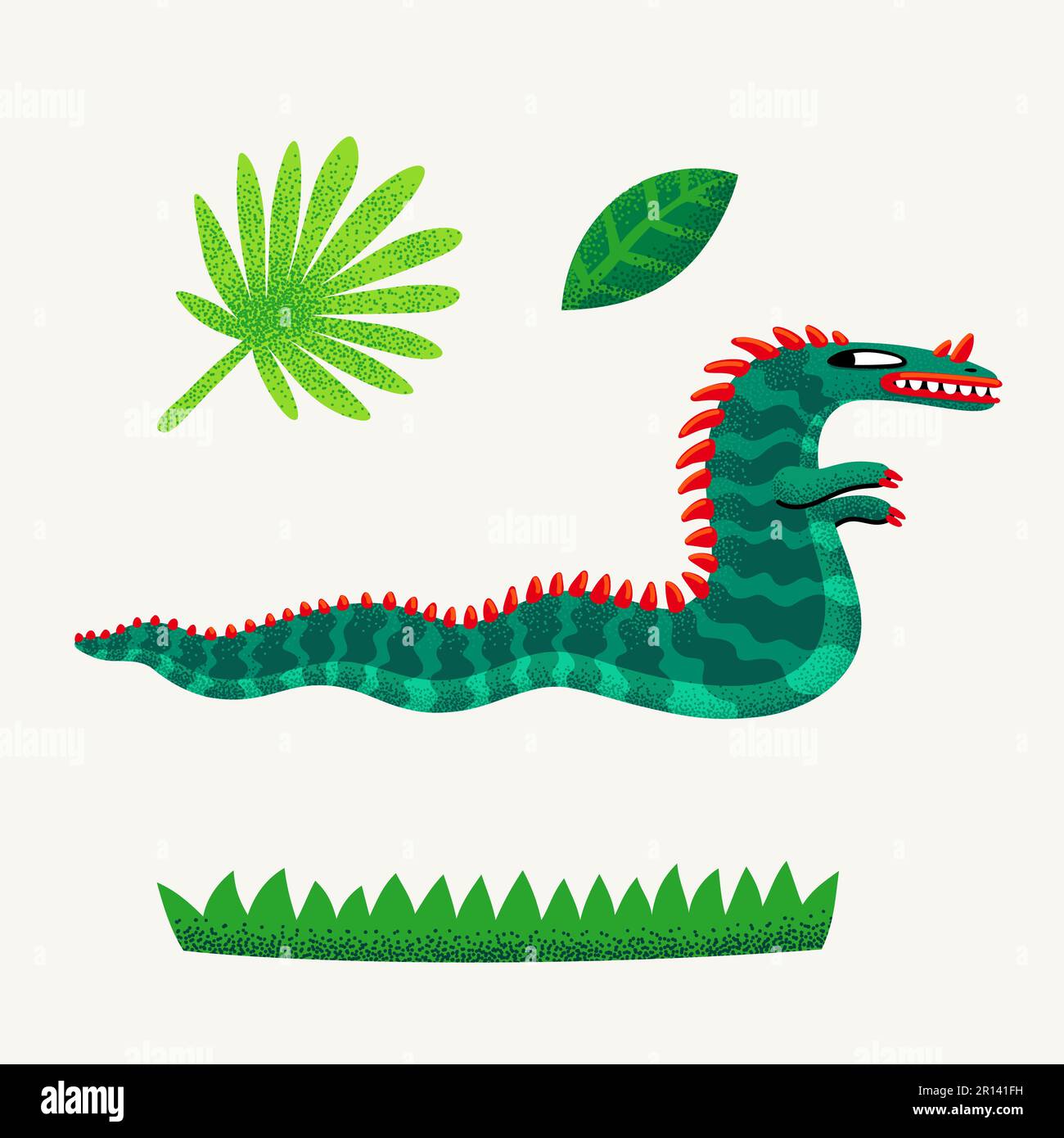 Cute cartoon vector monster. Monster character lizard amphibian with ...