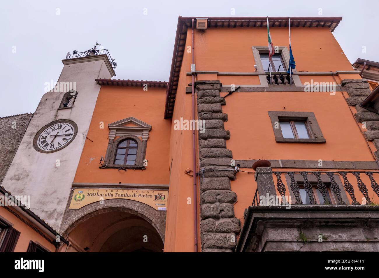 The historic center of Montefiascone, Italy, at the point where the Via ...