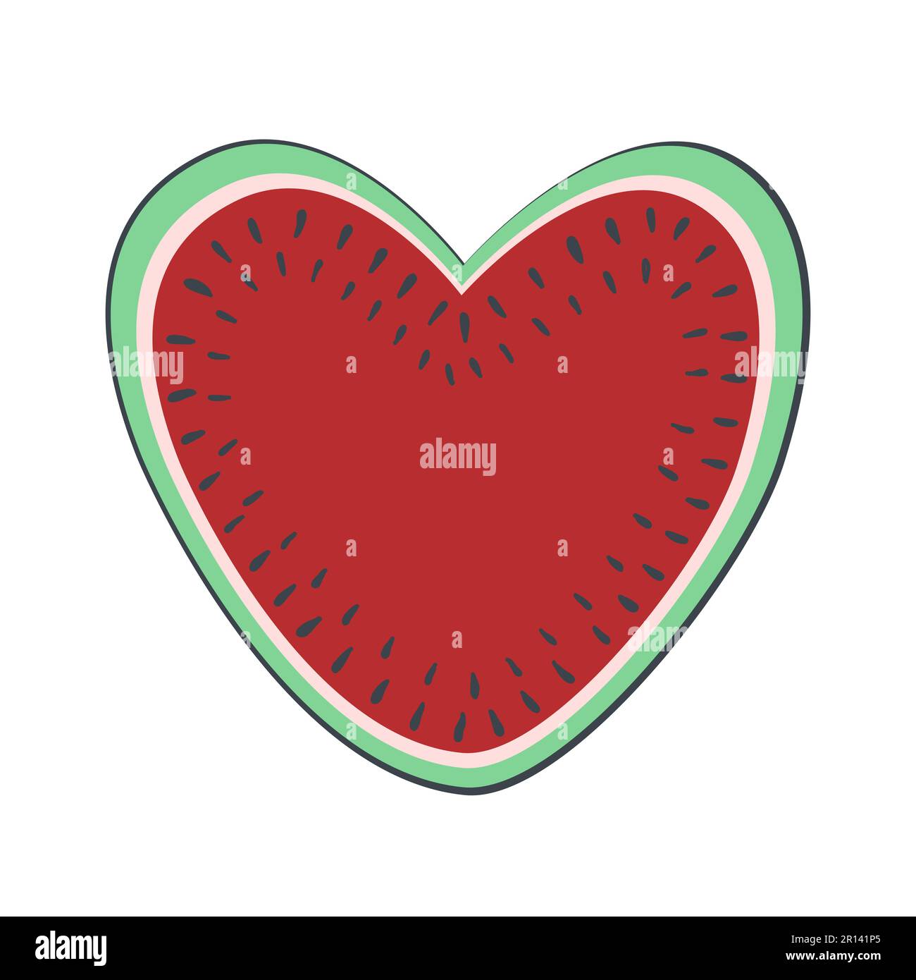Cute heart shape watermelon slice. Summer taste concept, design element ...