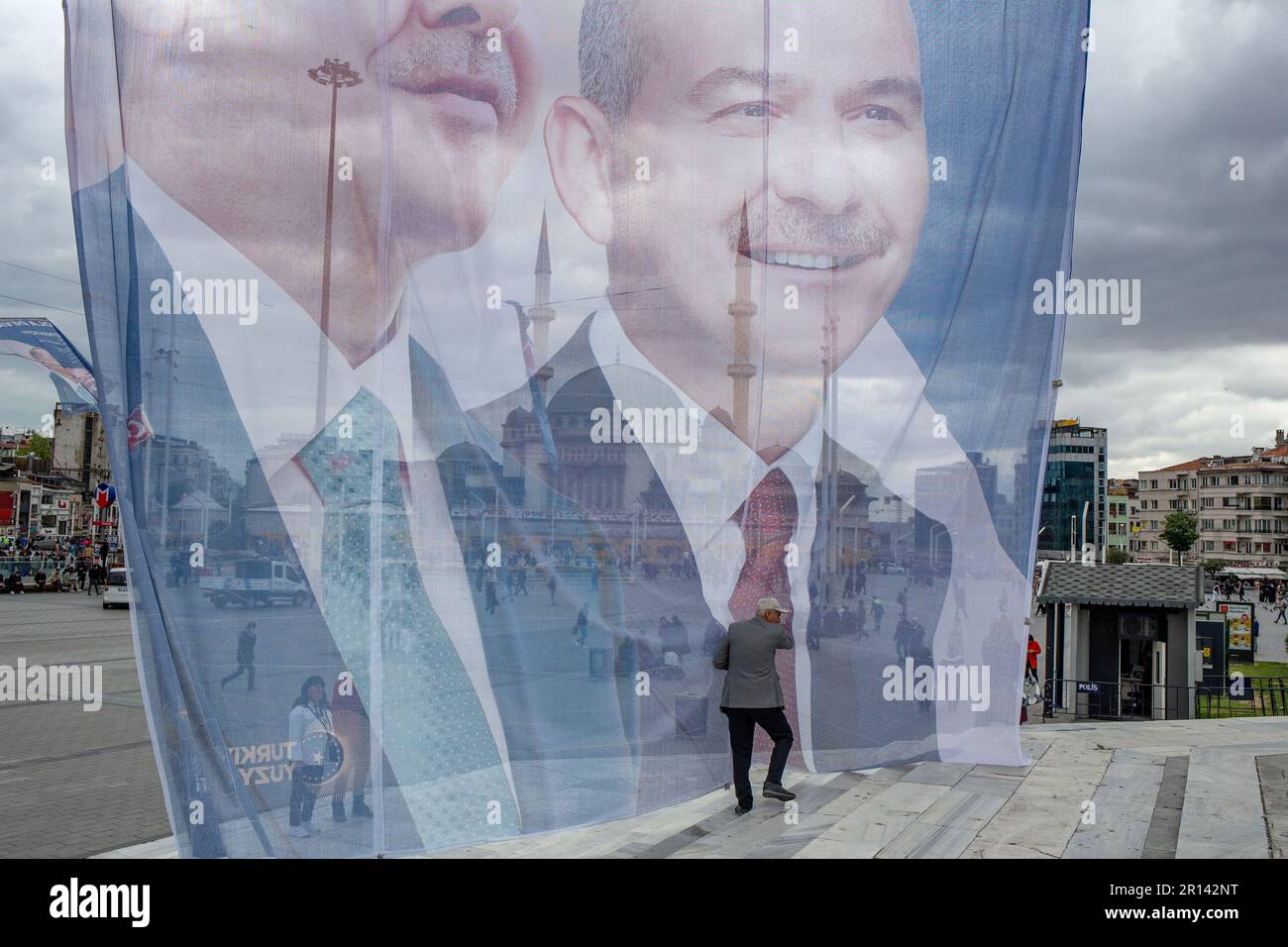 May 11, 2023: Campaign flag of Turkish President and People's Alliance ...