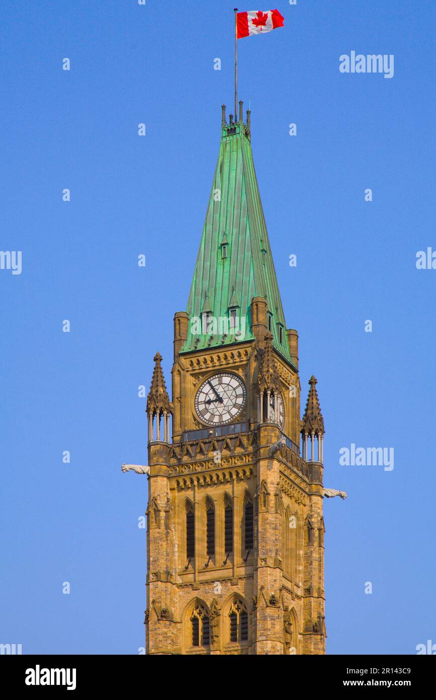 Canada, Ontario, Ottawa, Parliament, Centre Block, Peace Tower Stock ...