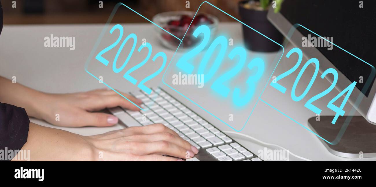 Development of successful economic growth in 2022, 2023 to 2024 concept ...