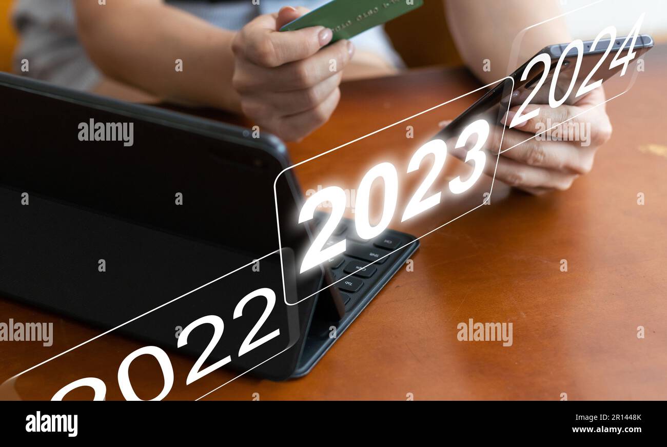 Development of successful economic growth in 2022, 2023 to 2024 concept ...