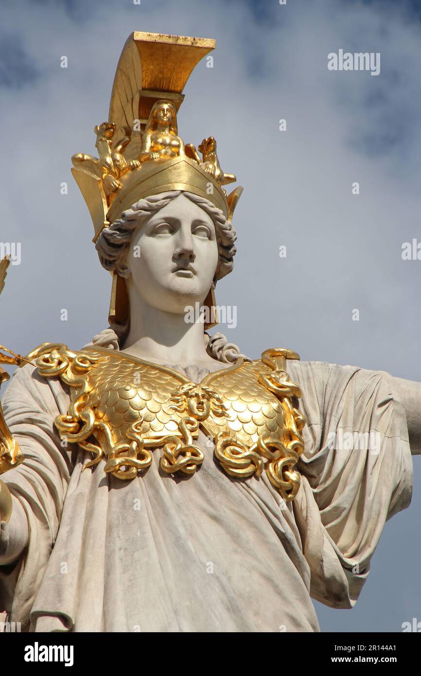 statue of athena in front of the parliament in vienna (austria Stock ...