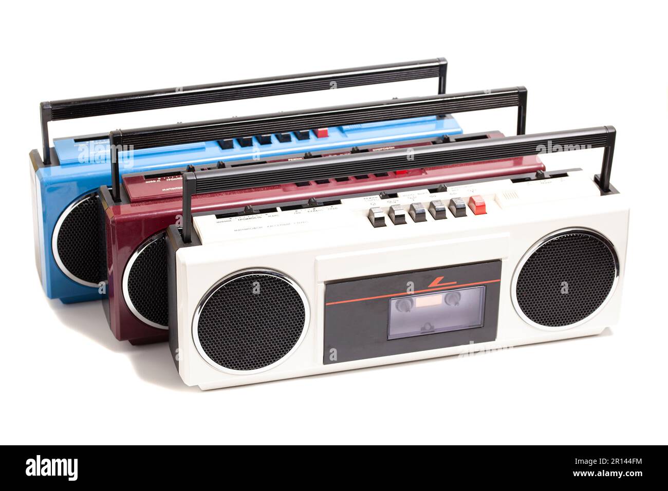 Collection of retro portable stereo cassette recorders Stock Photo - Alamy