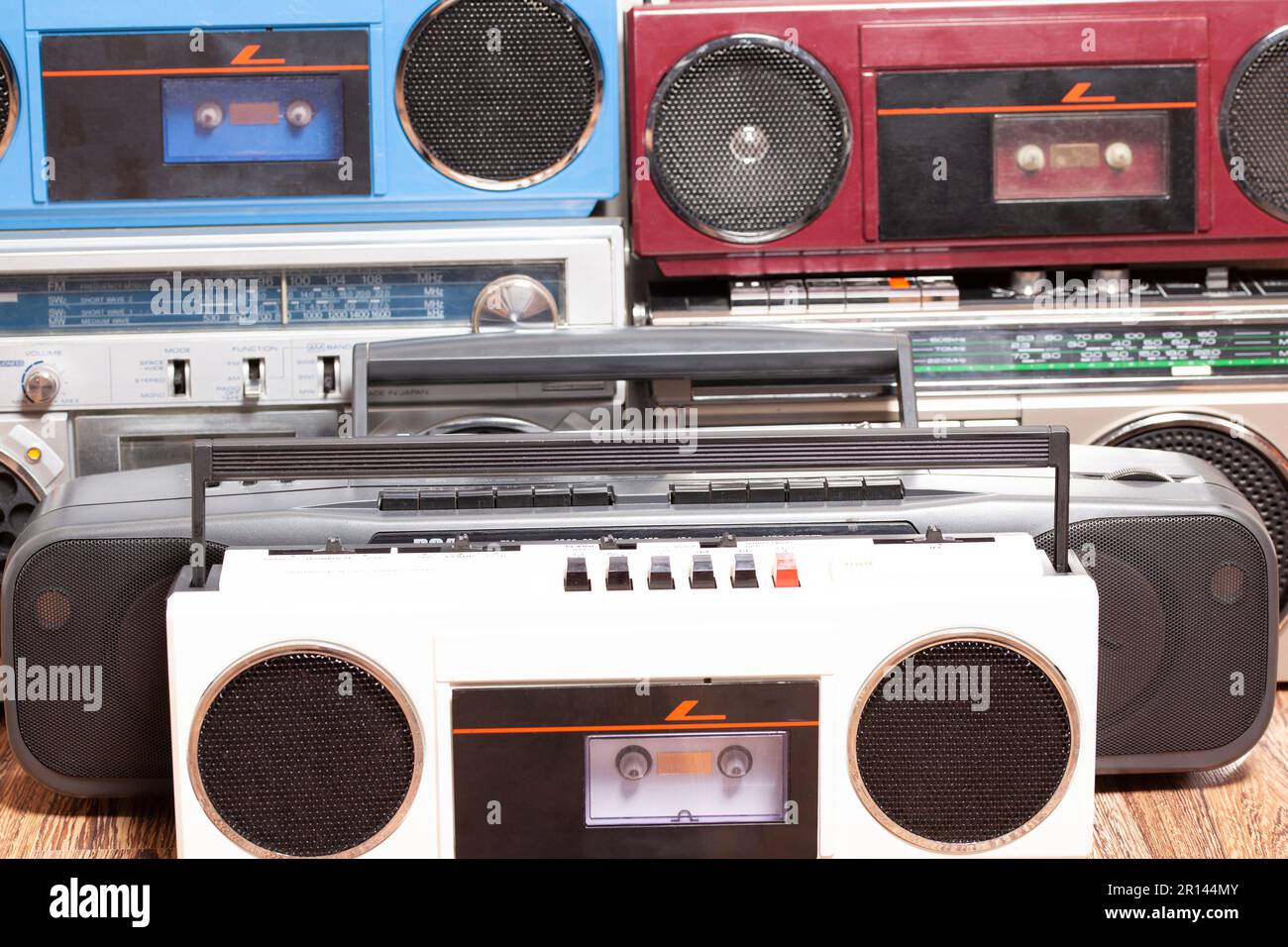 Collection of old tape recorders Stock Photo - Alamy