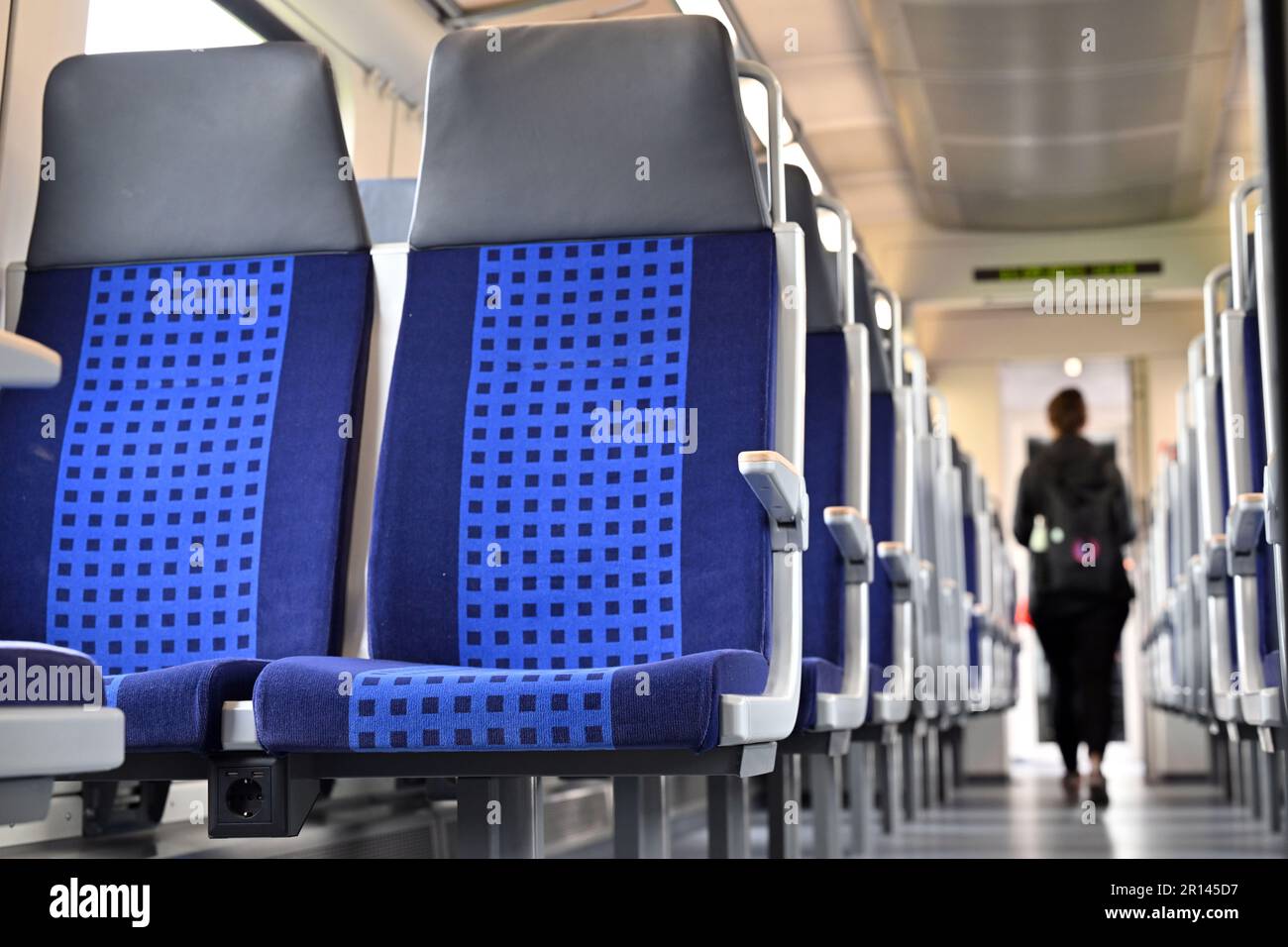 Erfurt, Germany. 11th May, 2023. A socket (l) between the seats in the ...
