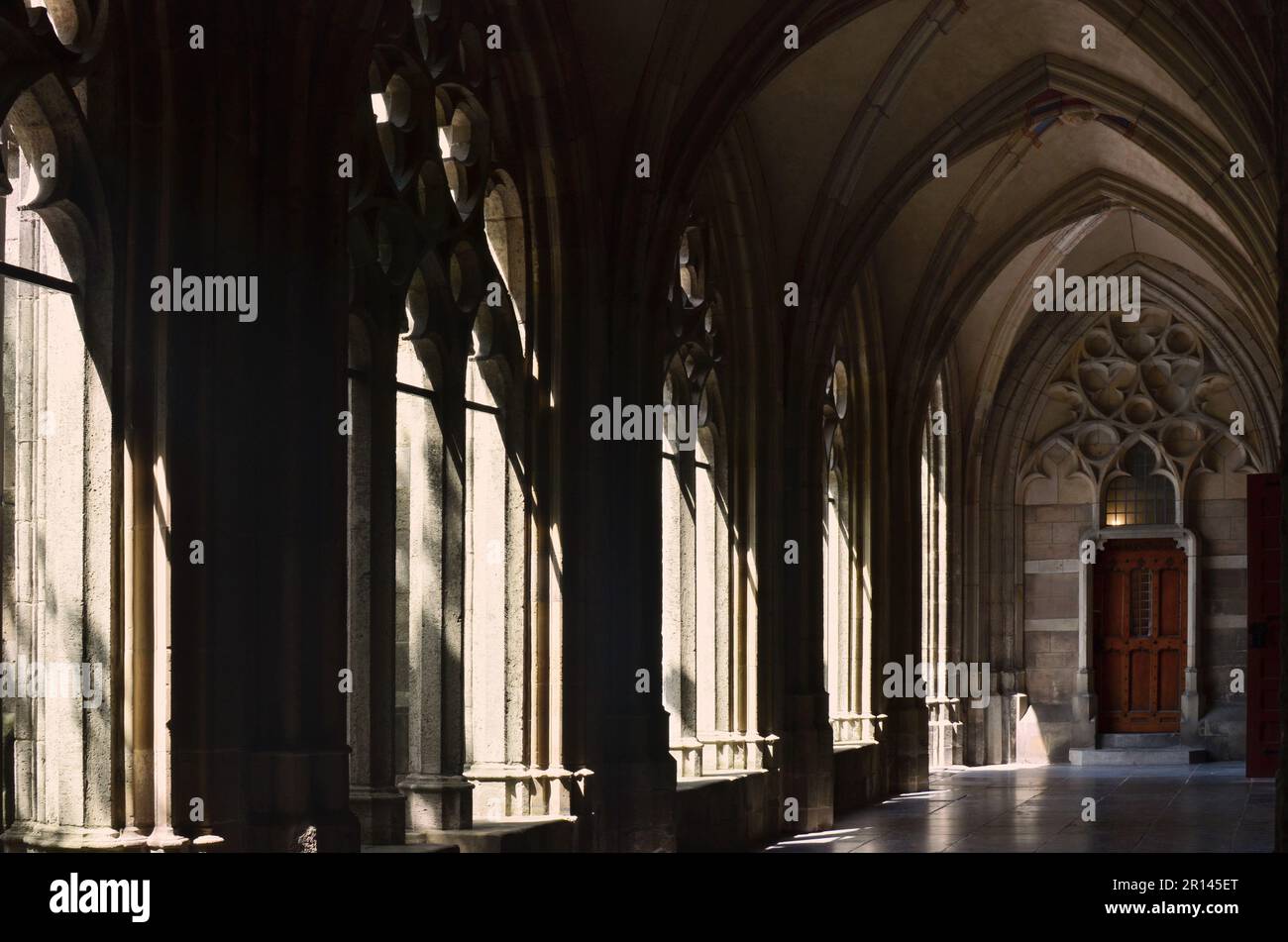 Old stone building with narrow corridors indoors Stock Photo - Alamy