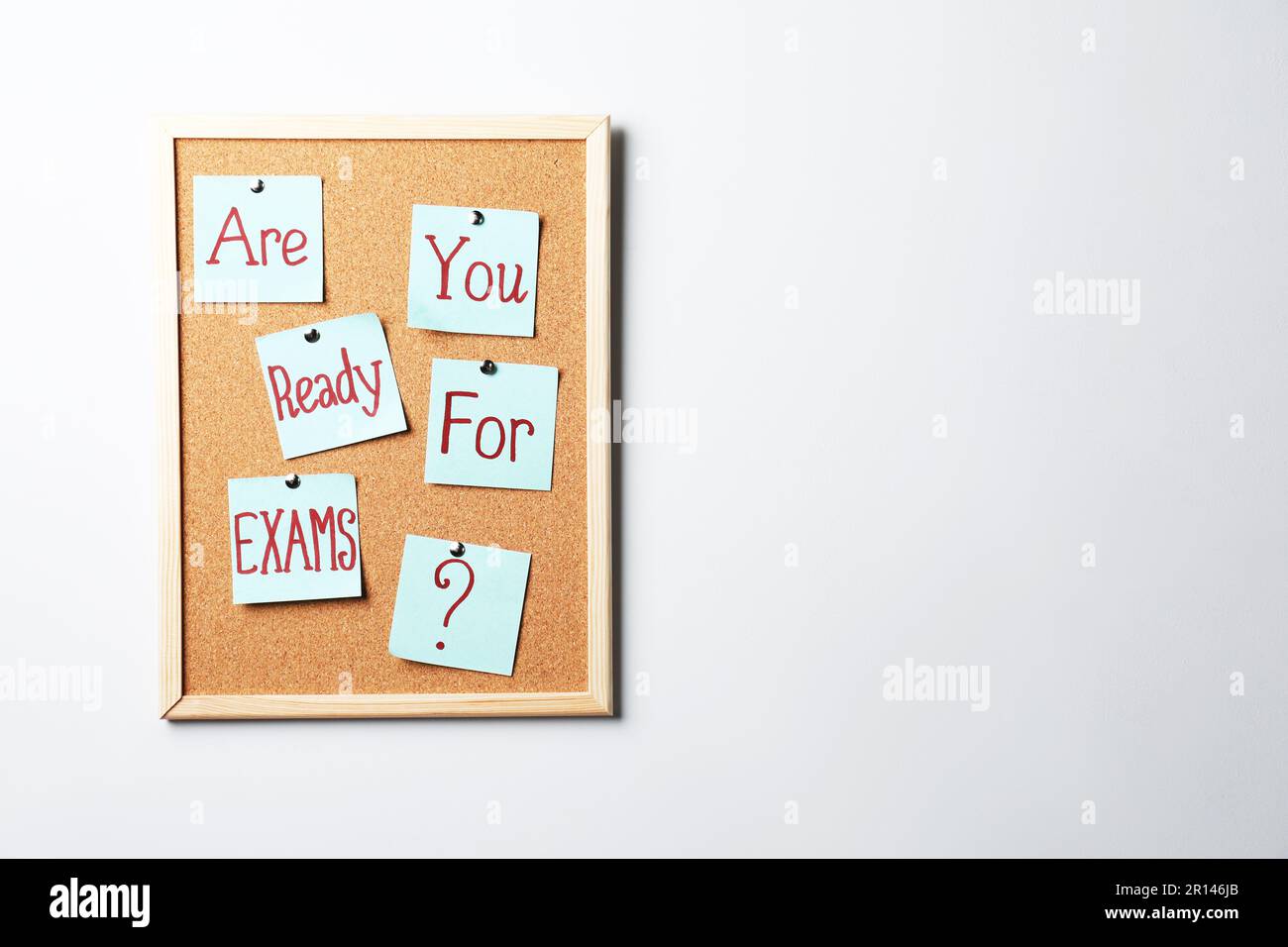 Cork board with question Are You Ready For Exams made of sticky notes ...