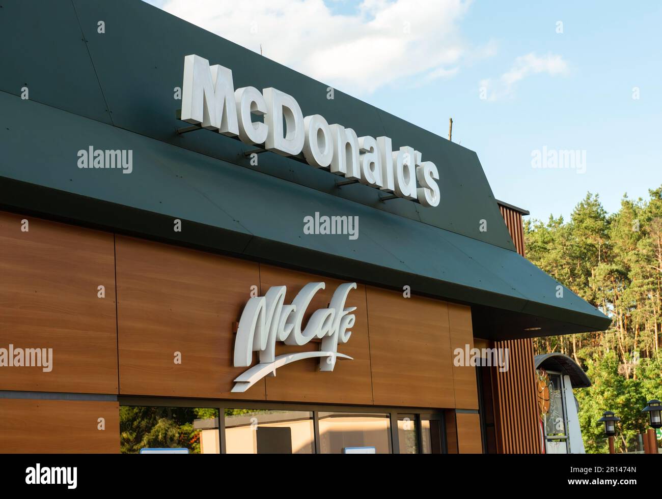 WARSAW, POLAND - SEPTEMBER 16, 2022: Signboard with McDonald's ...
