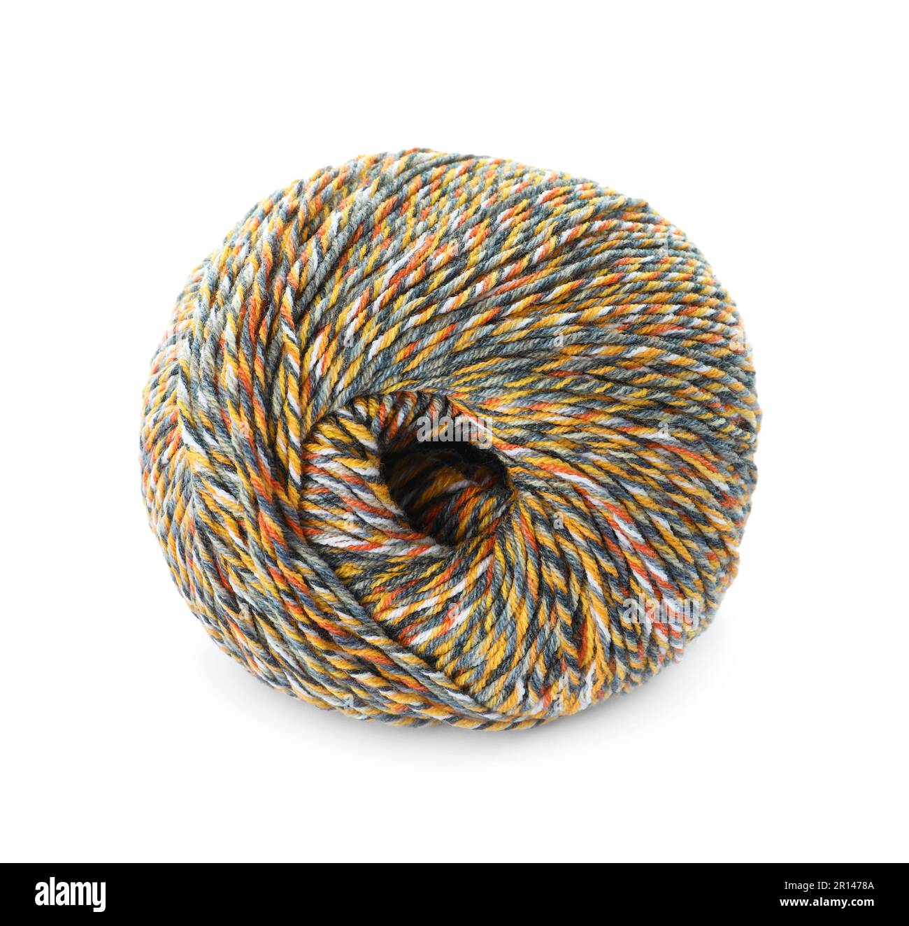 Soft colorful woolen yarn on white background, top view Stock Photo - Alamy