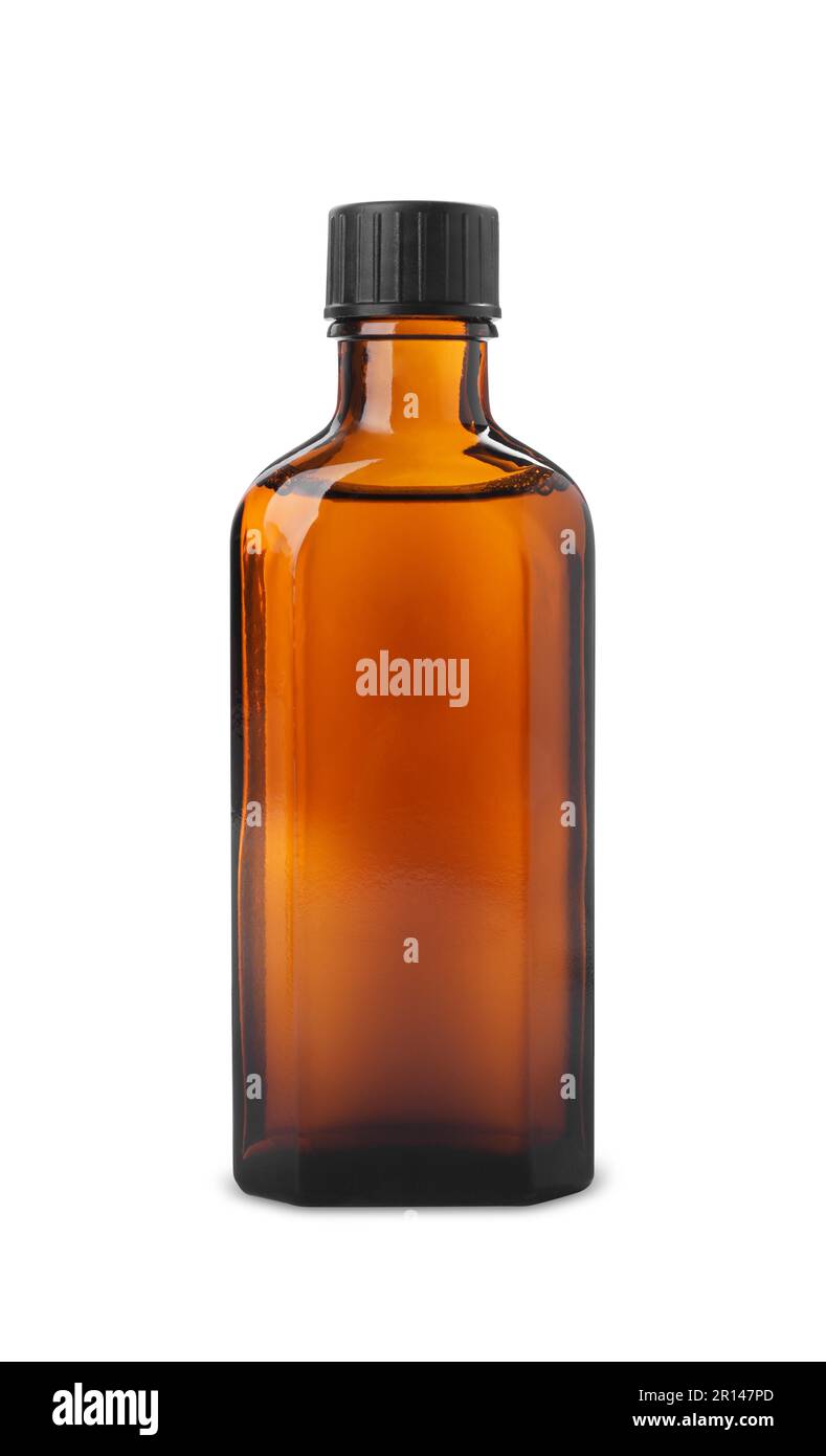 Bottle of syrup isolated on white. Cough and cold medicine Stock Photo ...