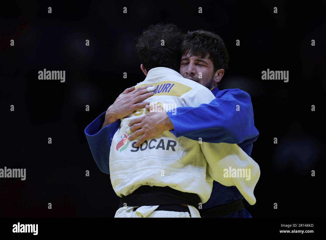 Georgia's Lasha BEKAURI (white) and Luka MAISURADZE (blue) celebrate ...