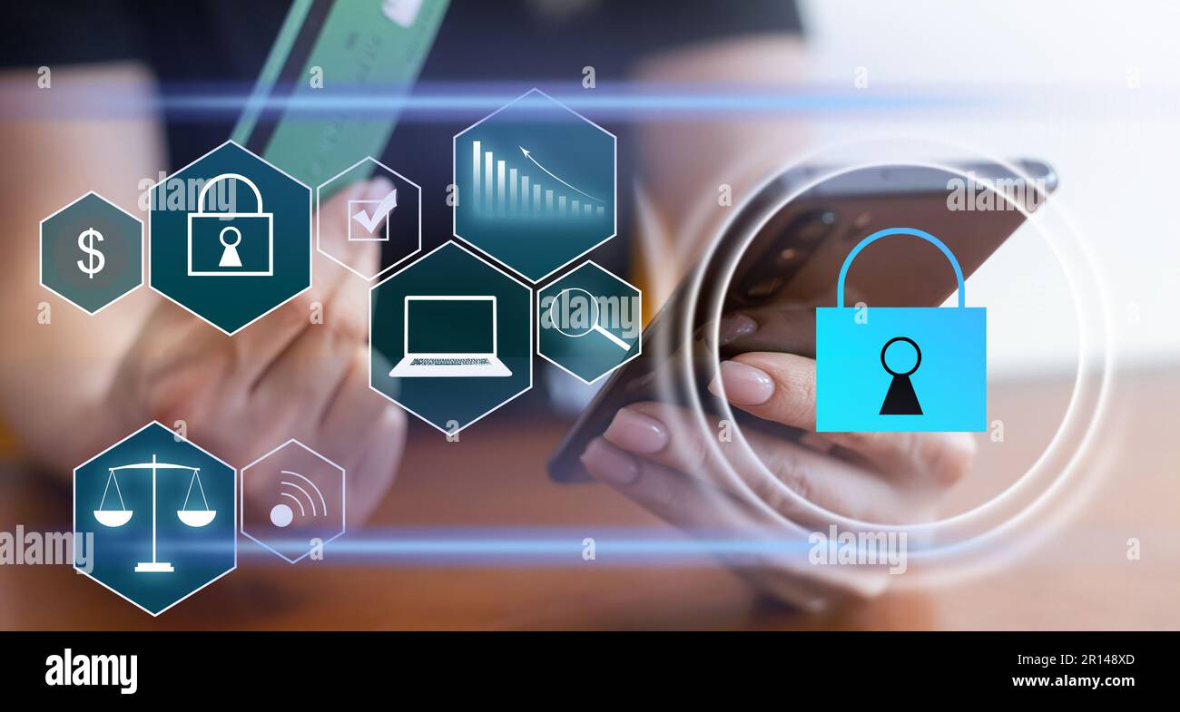 Business people using tablet pc with virtual screen Login to personal ...