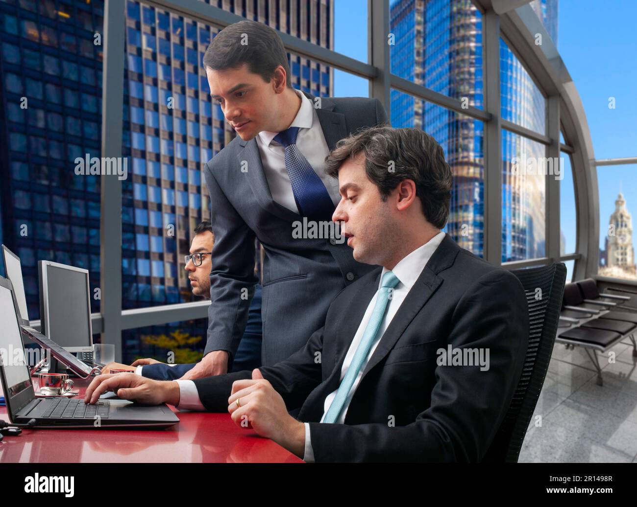 Executives explain hi-res stock photography and images - Alamy