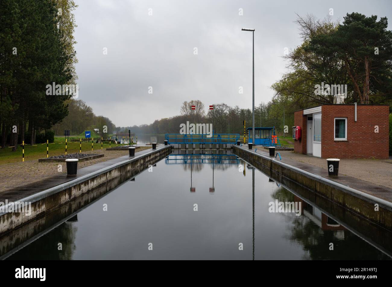 Geel, Flanders, Belgium - April 22, 2023 - Industrial reflections at ...
