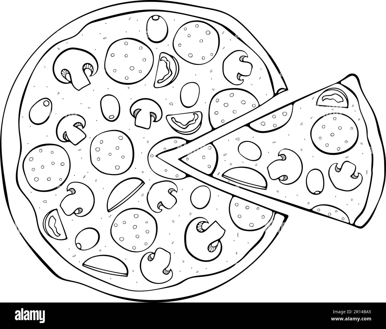 Pizza cheese olives italian Black and White Stock Photos & Images - Alamy