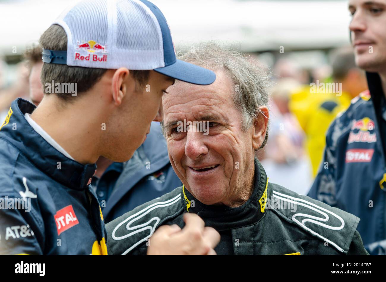 Former rally driver Jean Ragnotti with Pierre Gasly, French formula 1 ...