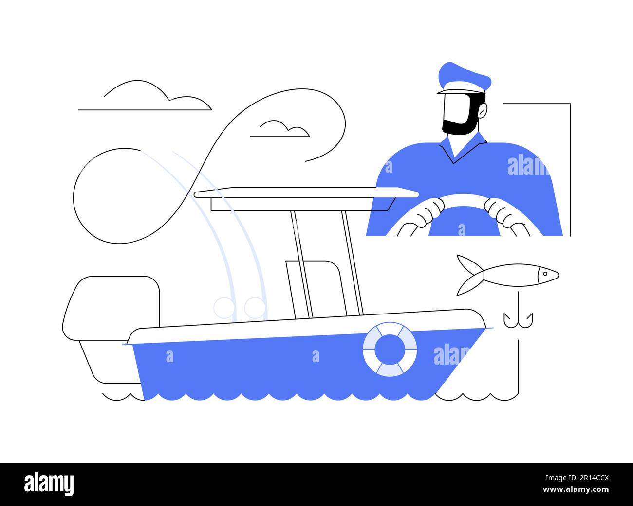Compact fishing boat abstract concept vector illustration Stock Vector ...