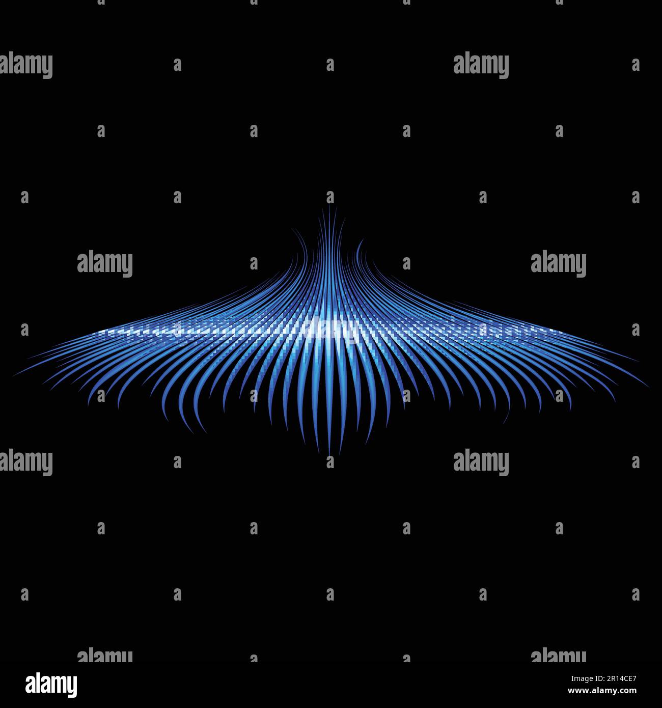 Sound waveform shaped blue sign with wings Stock Vector Image & Art - Alamy