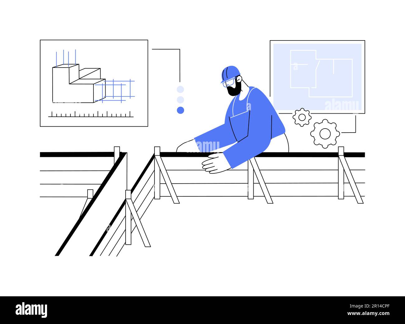 Setting up building lines abstract concept vector illustration Stock ...