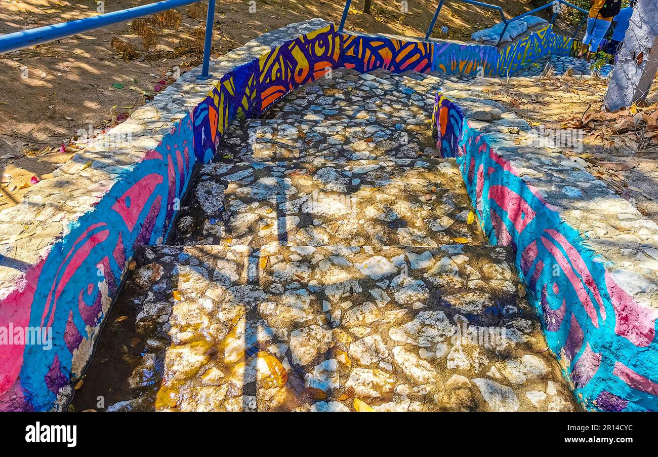 Puerto Escondido Oaxaca Mexico 01. February 2023 Stone stairs steps ...