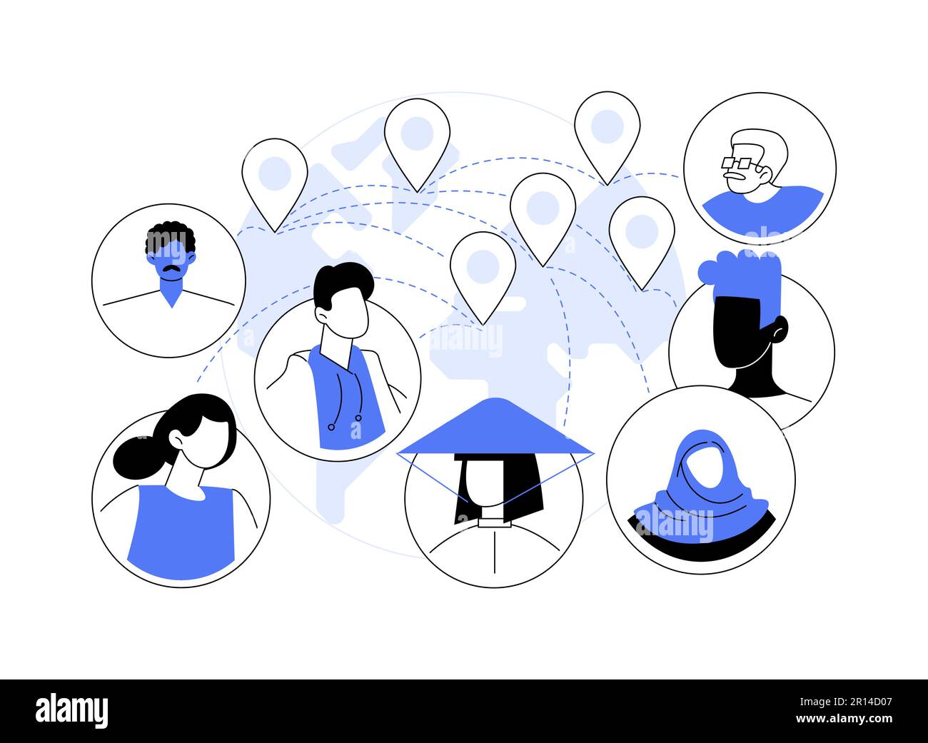 International migration abstract concept vector illustration Stock ...