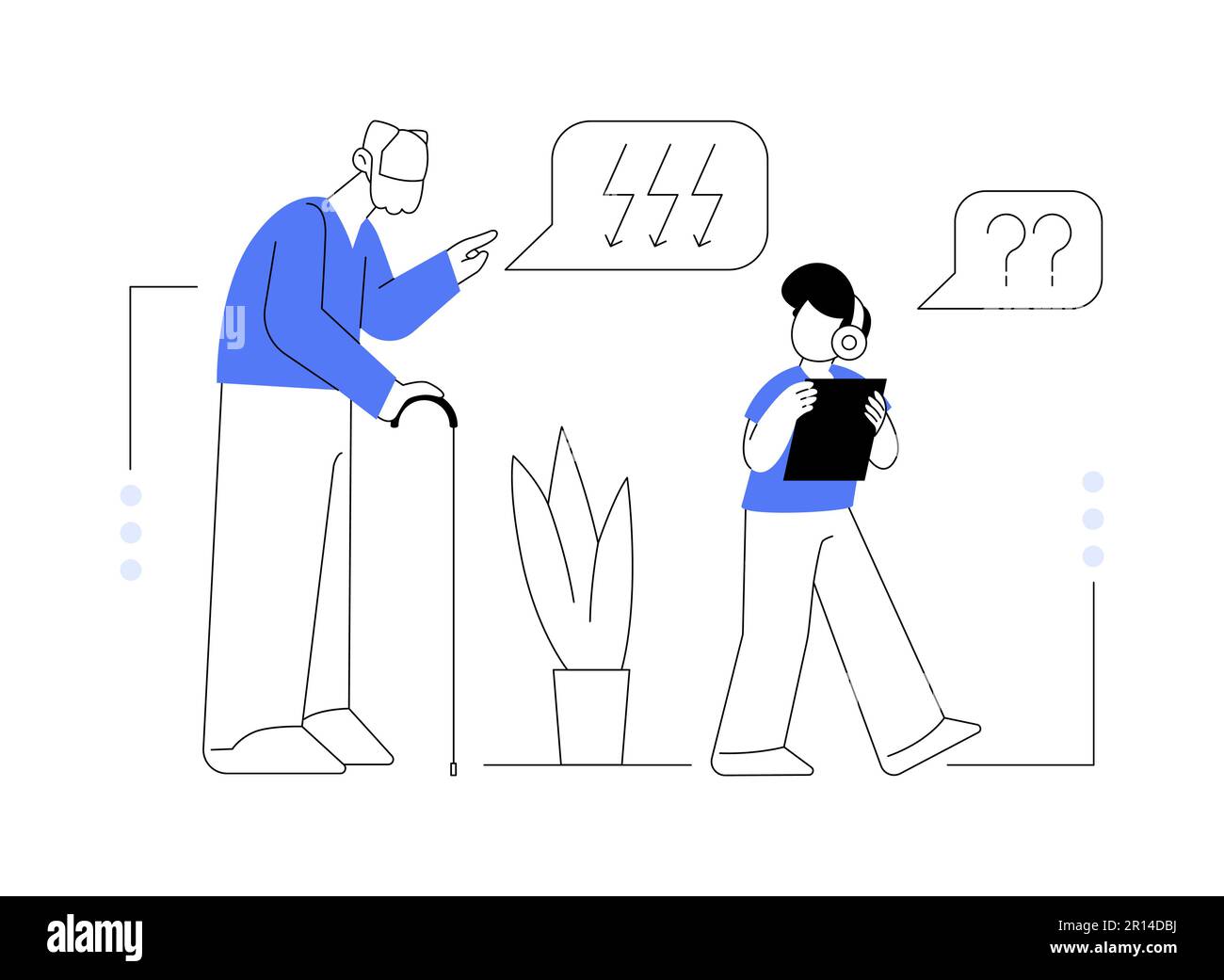 Conflict of generations abstract concept vector illustration Stock ...