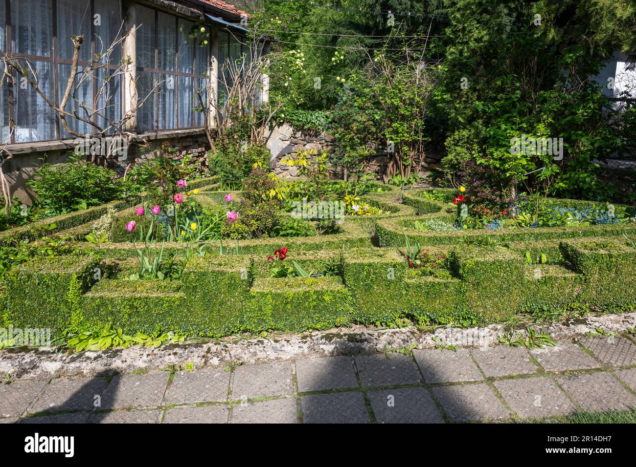 Spring view of Vrachesh Monastery, dedicated to Holy Forty Martyrs of ...